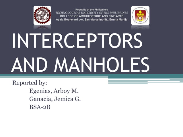 Interceptors and manholes | PPTX