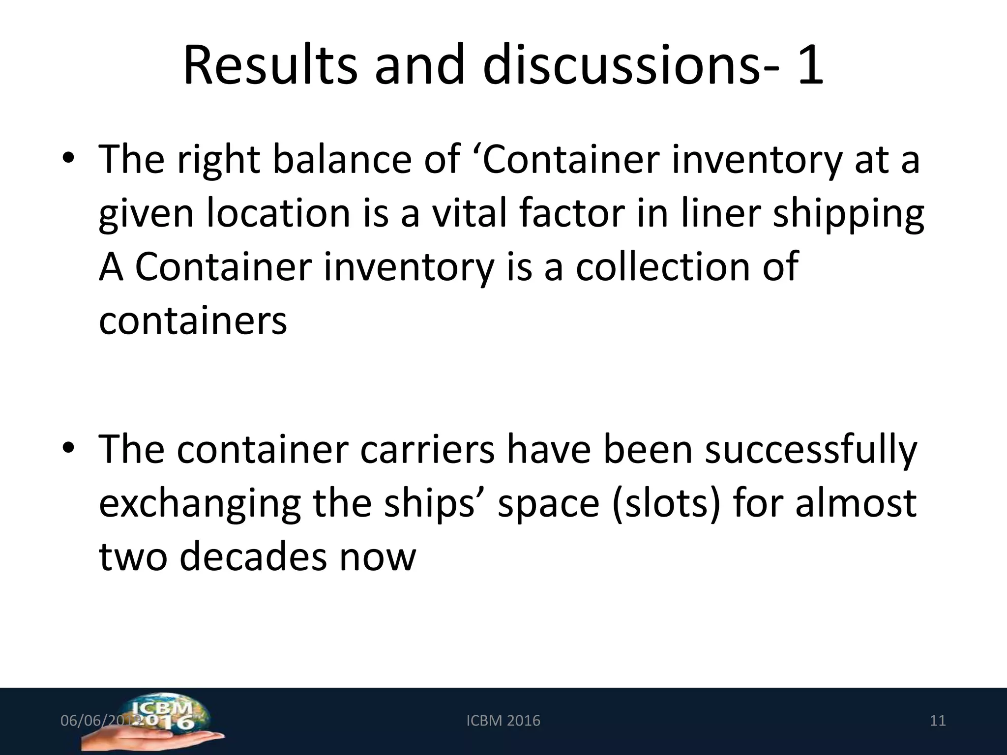 Container Inventory Management Factors Influencing Container ...