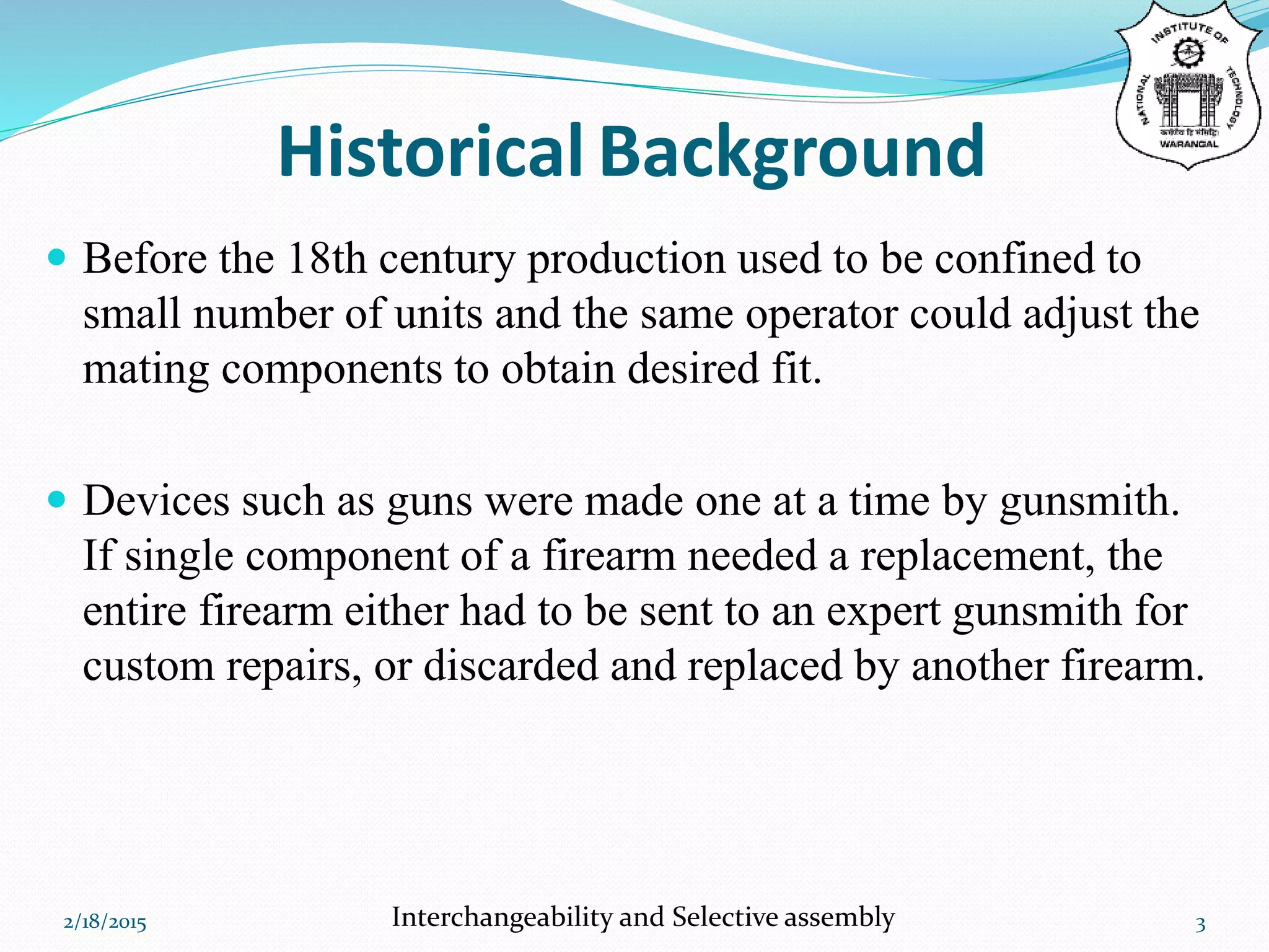 Interchangeability & selective assembly | PPTX