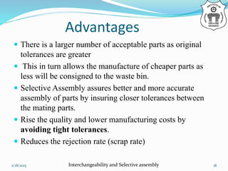 Interchangeability & selective assembly | PPT