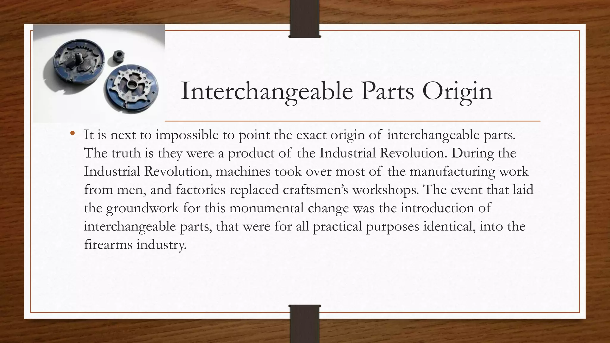 Interchangeable parts | PPTX