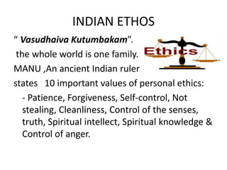 Indian Ethos & Culture | PPTX