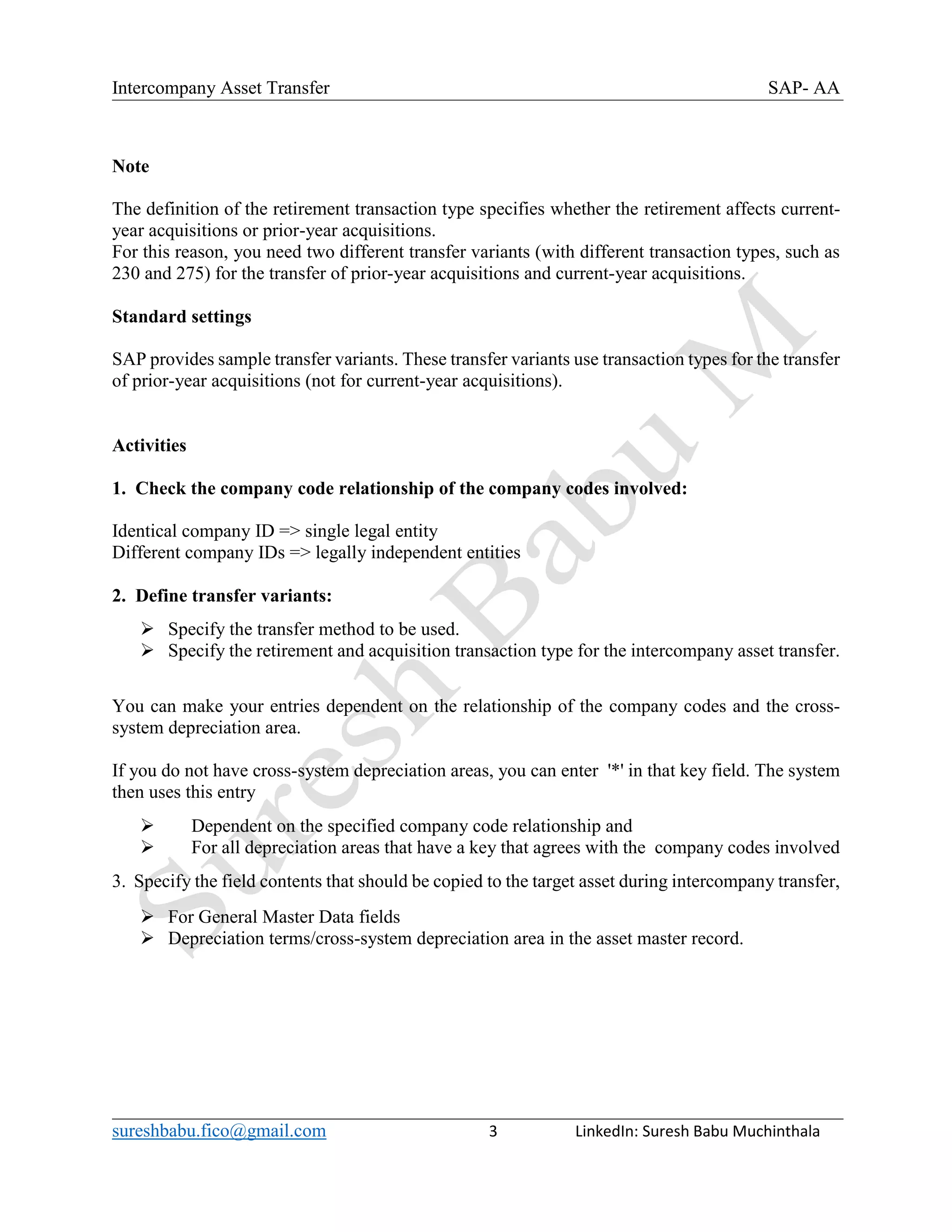 Intercompany assets transfer | PDF