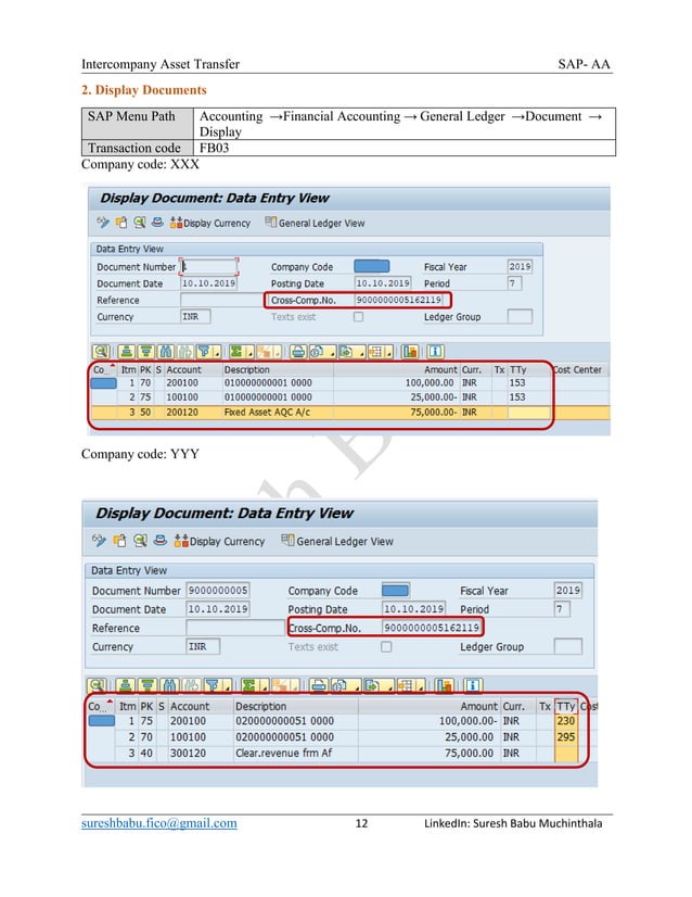 Intercompany assets transfer | PDF