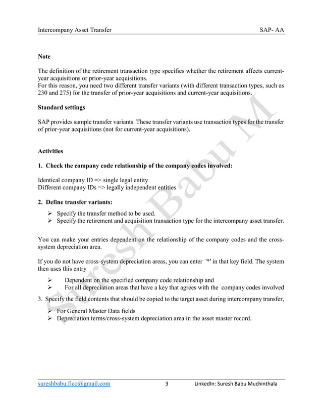 Intercompany assets transfer | PDF