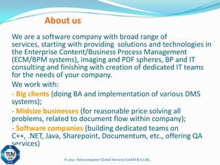 Intercomputer Global Services Presentation | PPSX | Computing ...