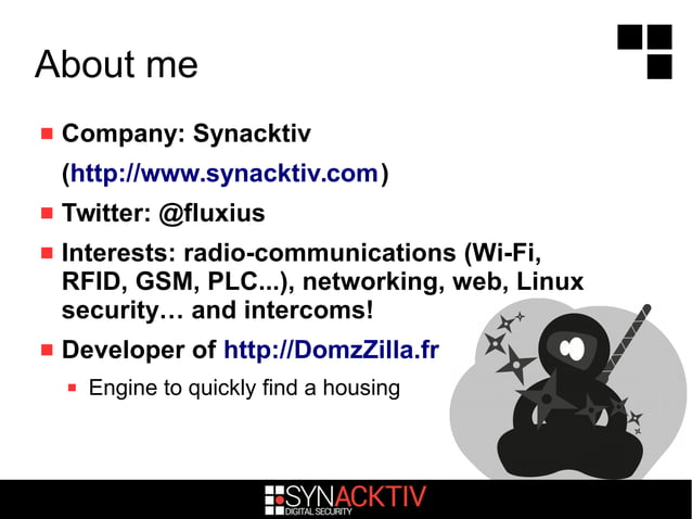Intercoms presentation OSSIR - IoT Hacking | PDF | Computer Networking | Computing