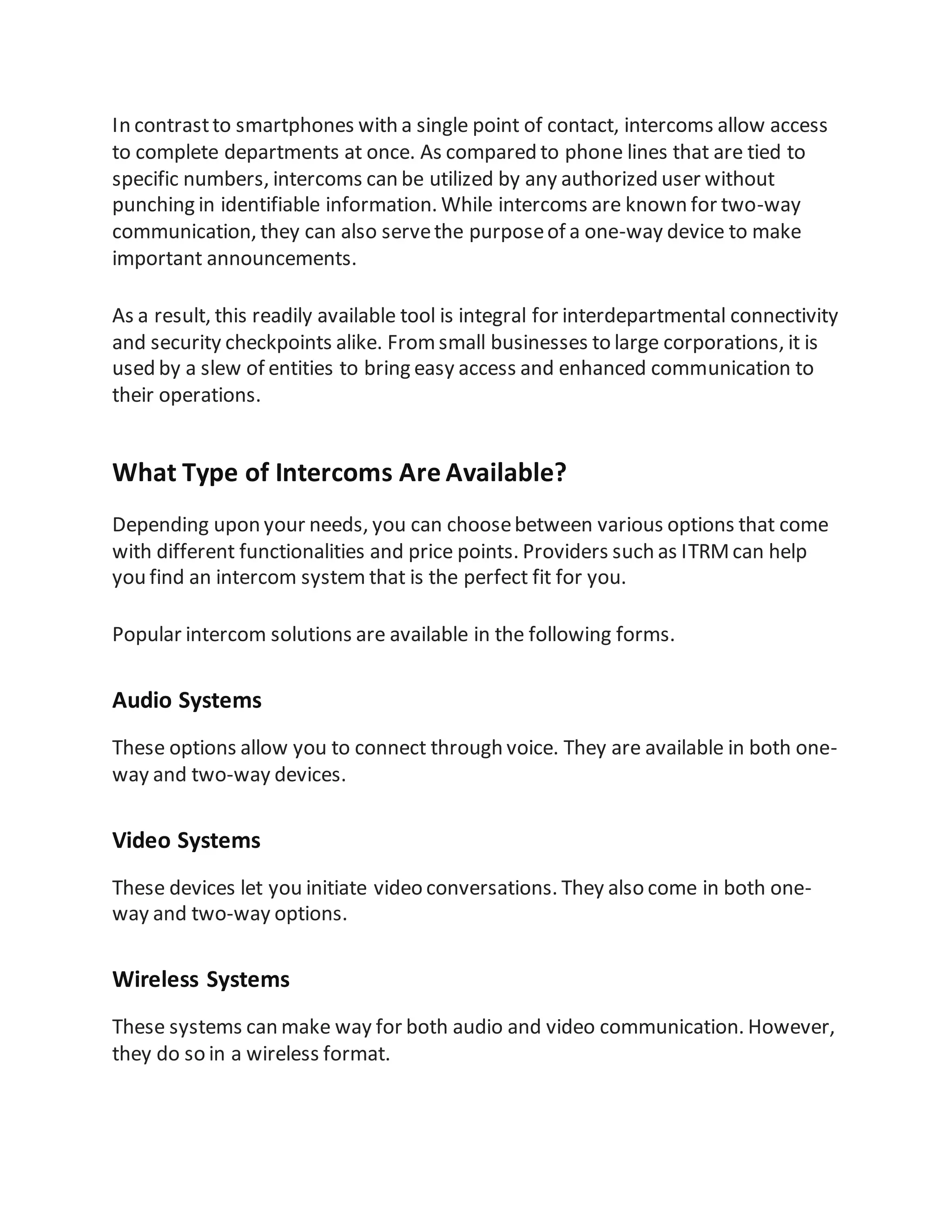 Intercom system 101 | DOCX