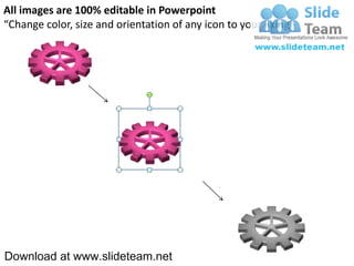 Interconnected gear pieces smart arts process 10 stages style 2 powerpoint diagrams and ...