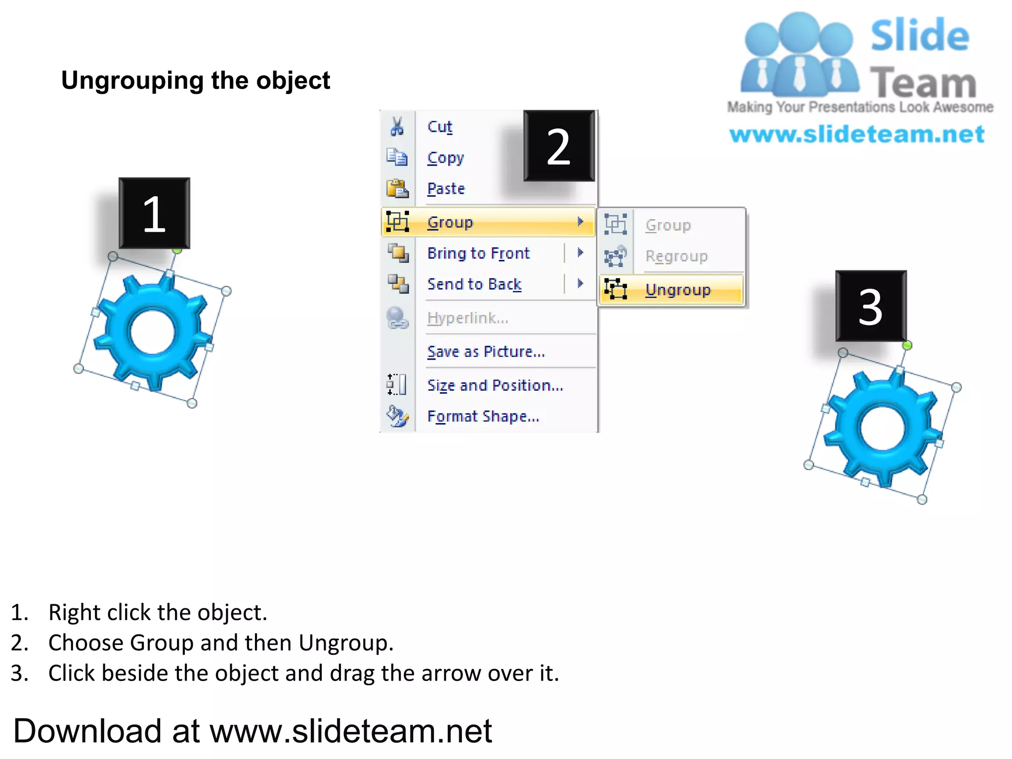 Interconnected gear pieces smart arts process 6 stages powerpoint ...