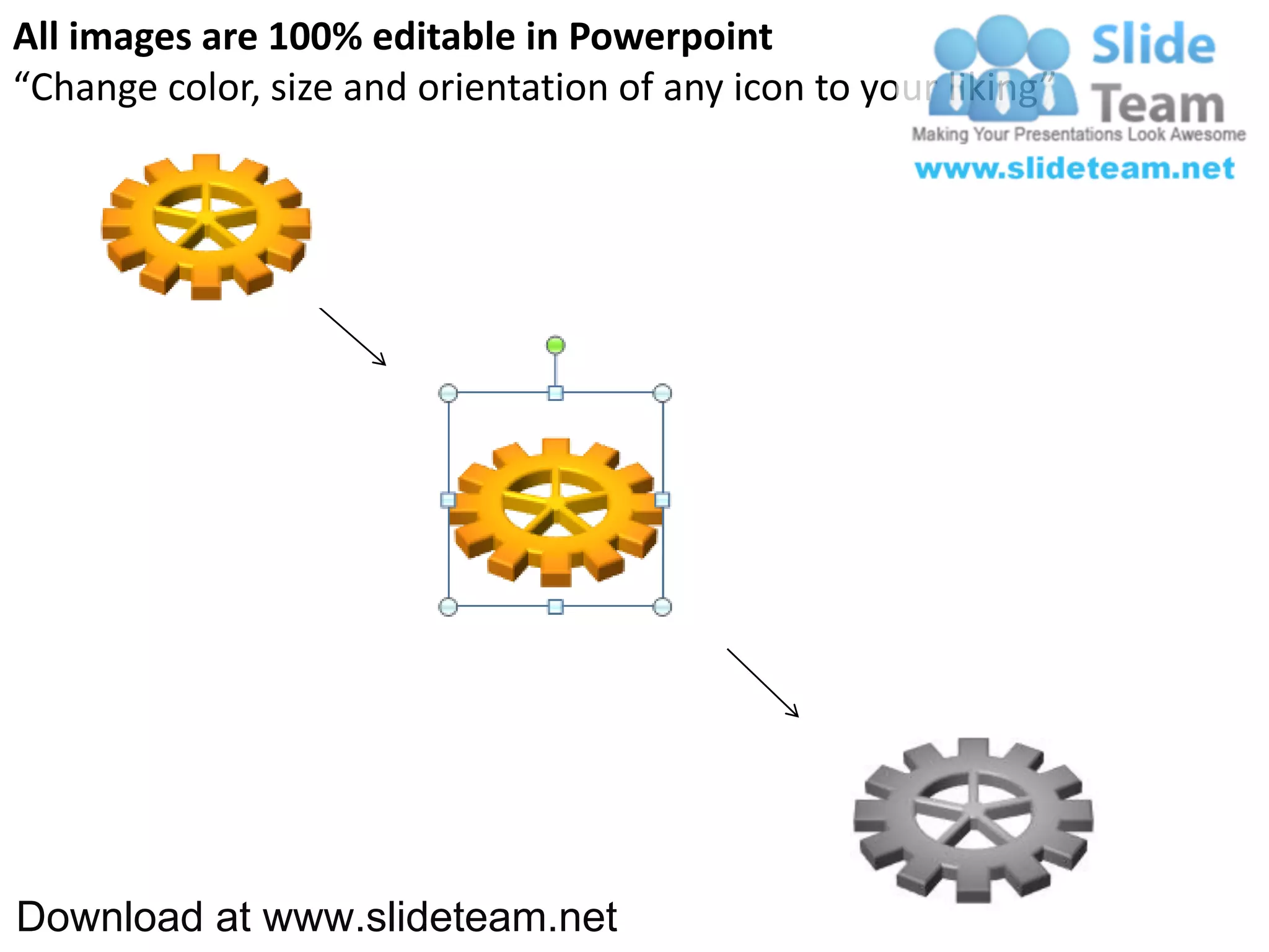 Interconnected gear pieces smart arts process 9 stages style 2 ...