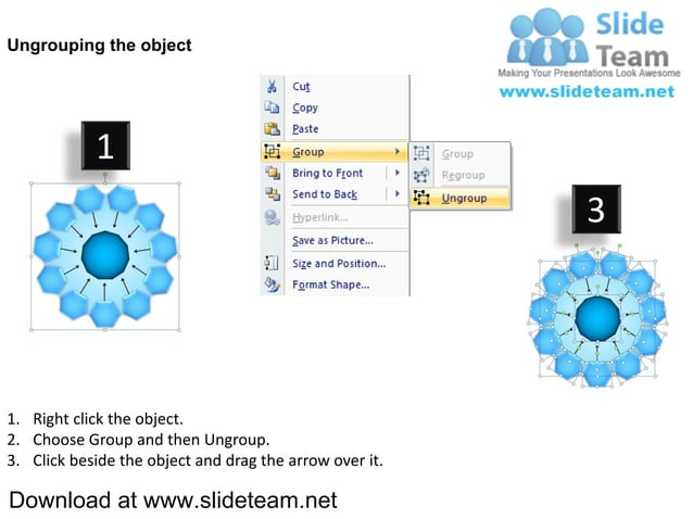 Interconnected hexagonal comb pointing inwards process 11 stages ...