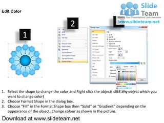 Interconnected hexagonal comb pointing inwards process 12 stages ...