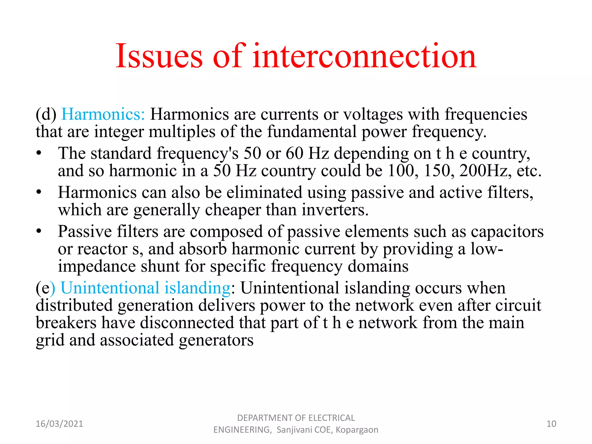 Interconnection Issue In Microgrid Pptx