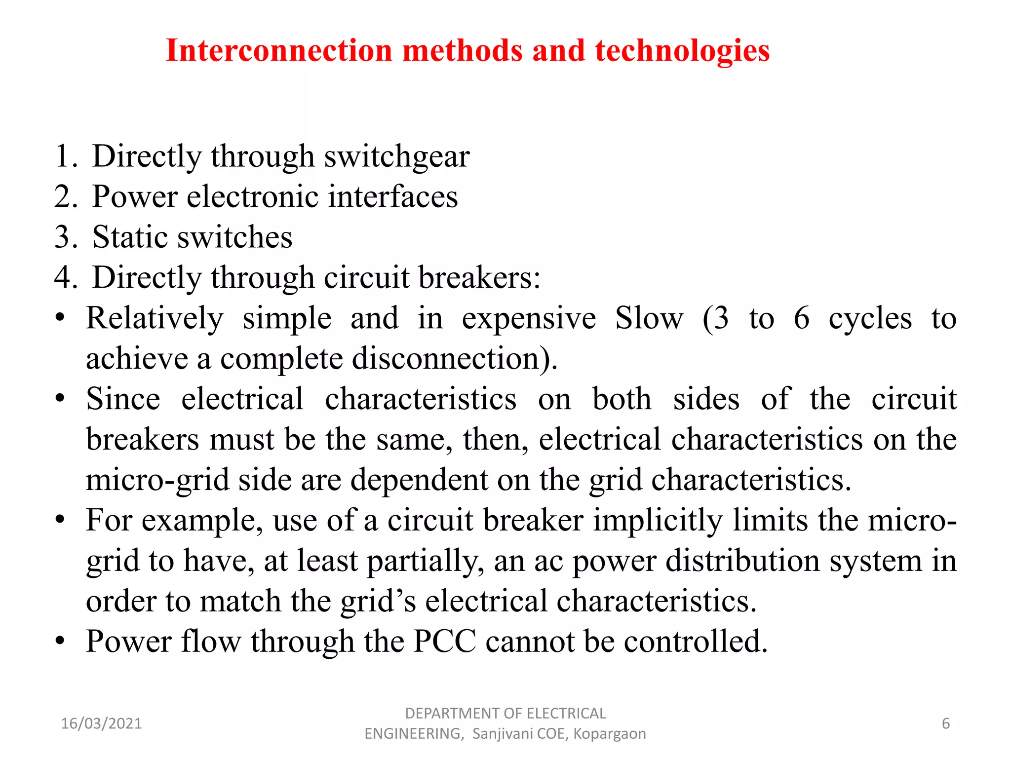 Interconnection issue in microgrid | PPTX