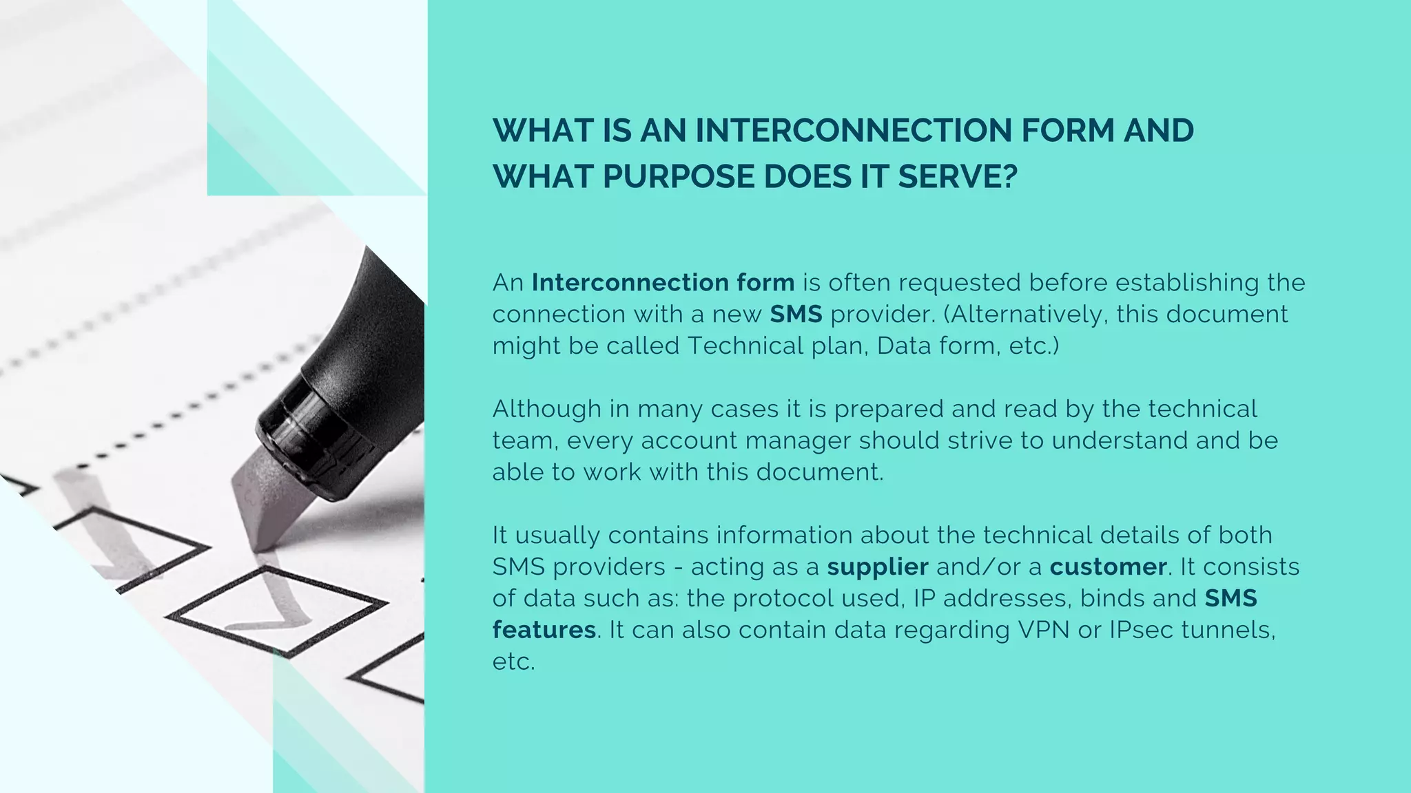 Interconnection form in the SMS business - explained | PPT
