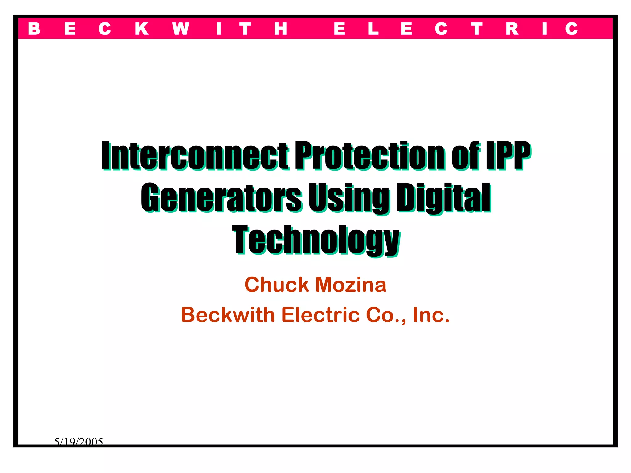 Interconnet protection of | PPT