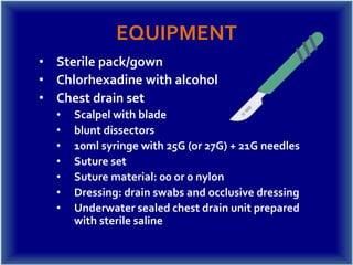 Intercostal catheter insertion | PPTX