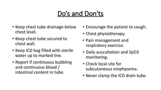 Intercostal Tube Drainage - history ,indications | PPTX