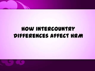 Intercountry differences and hrm | PPTX