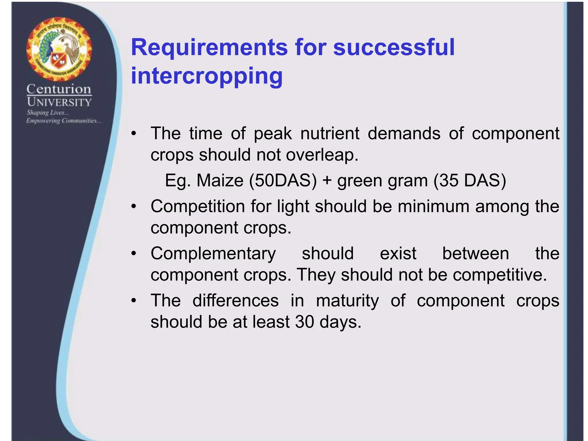 Advantages of Intercropping by Centurion University.ppt | Agriculture ...