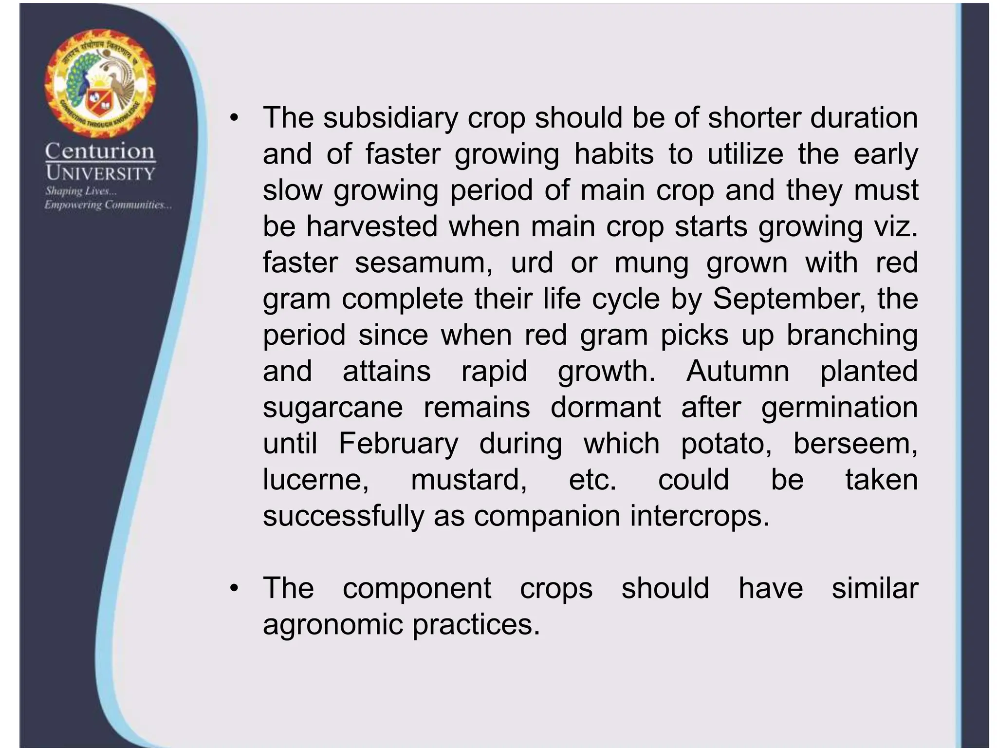 Advantages of Intercropping by Centurion University.ppt | Agriculture ...