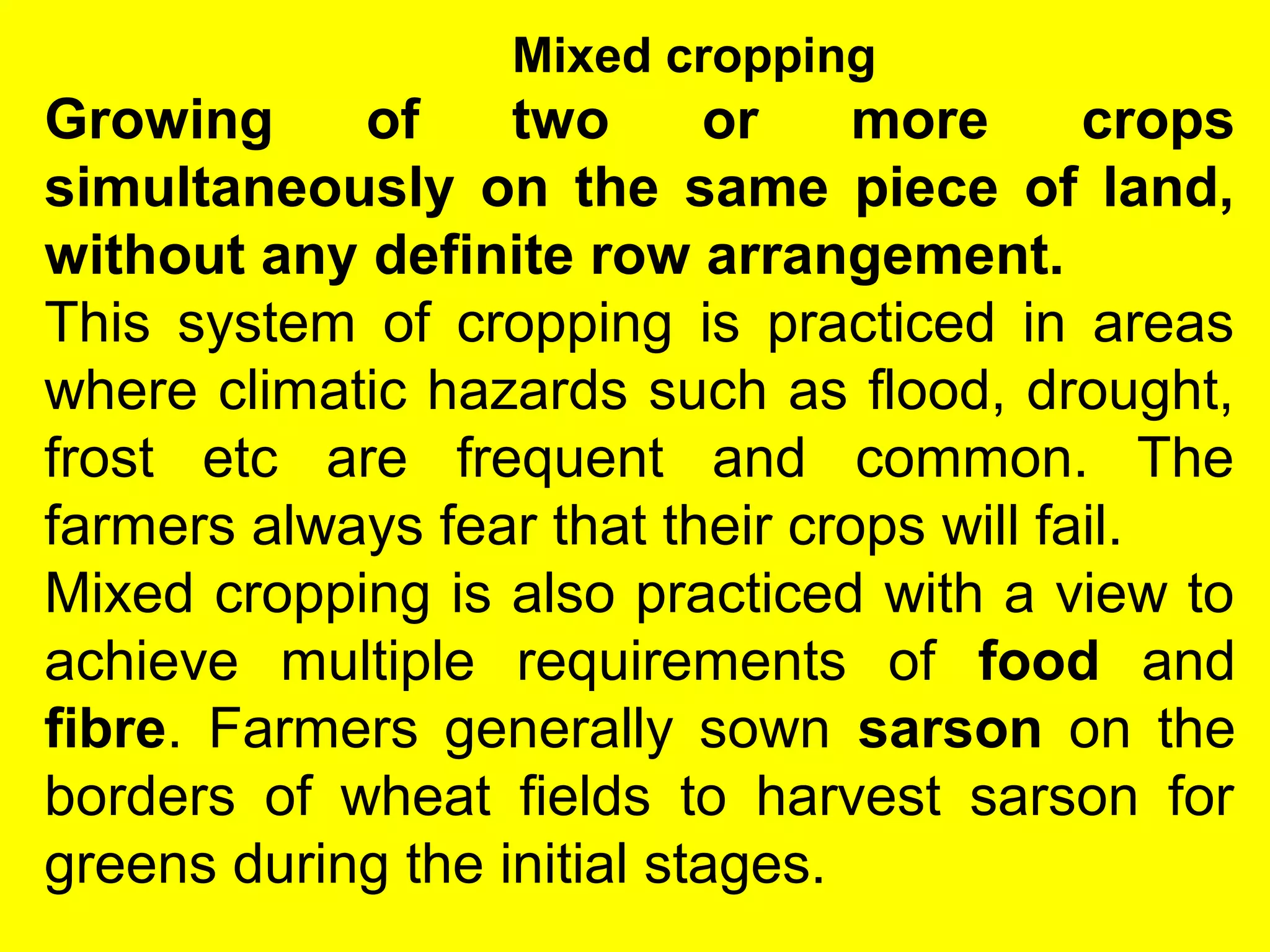 Intercropping mixed cropping_principles_and_assessment_of_yield | PPT