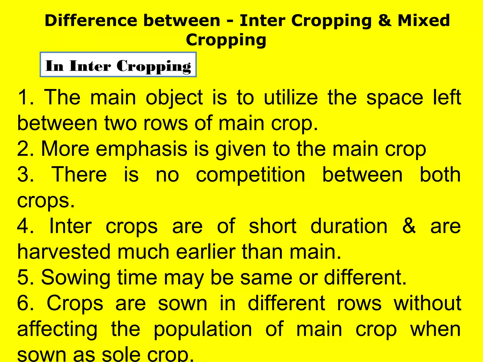 Intercropping mixed cropping_principles_and_assessment_of_yield | PPT
