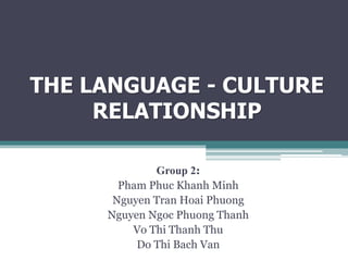Intercultural communication - Language and culture relationship | PPTX