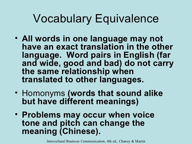 Intercultural Communications Chapter 5: Language