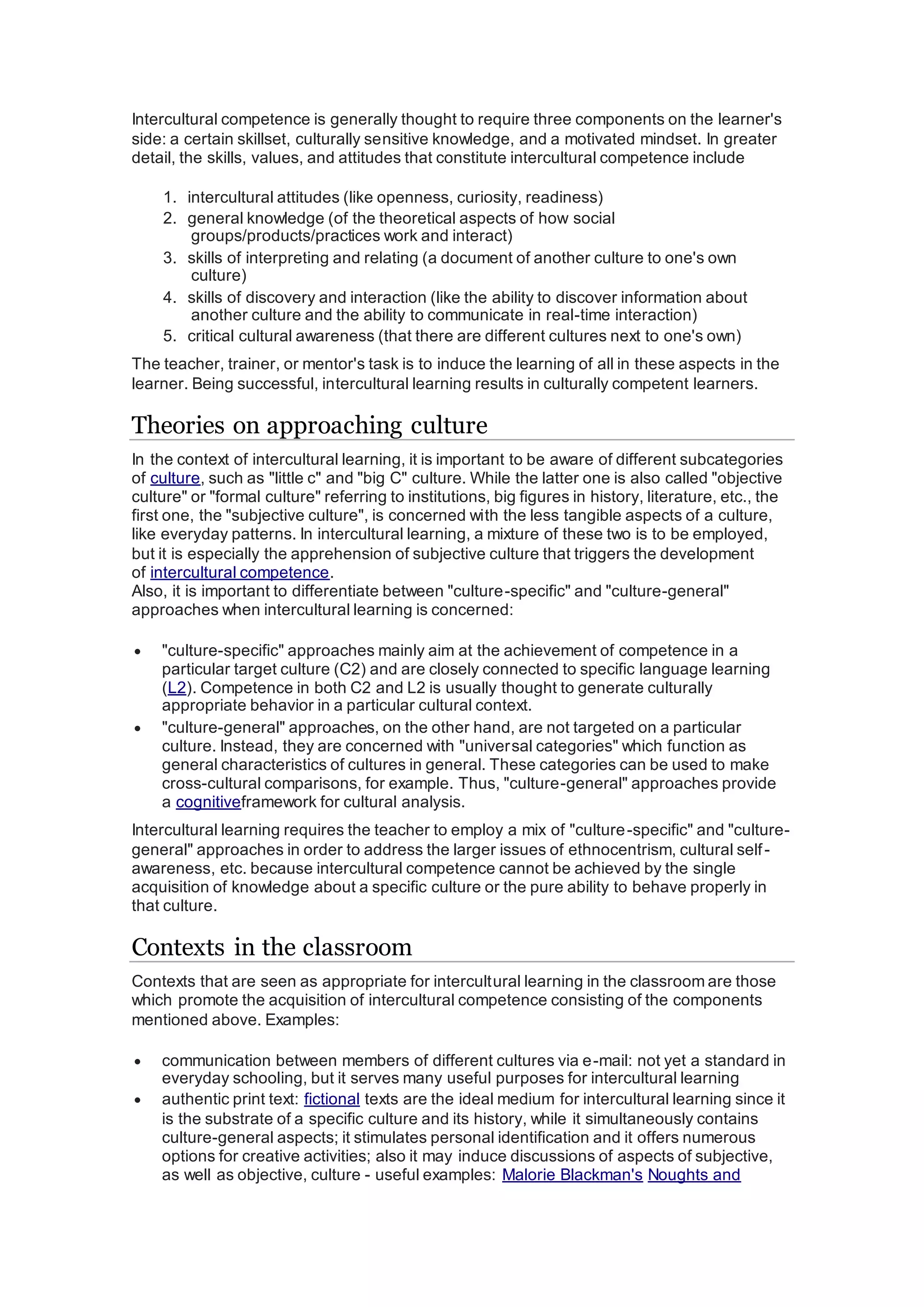 Intercultural learning | DOCX