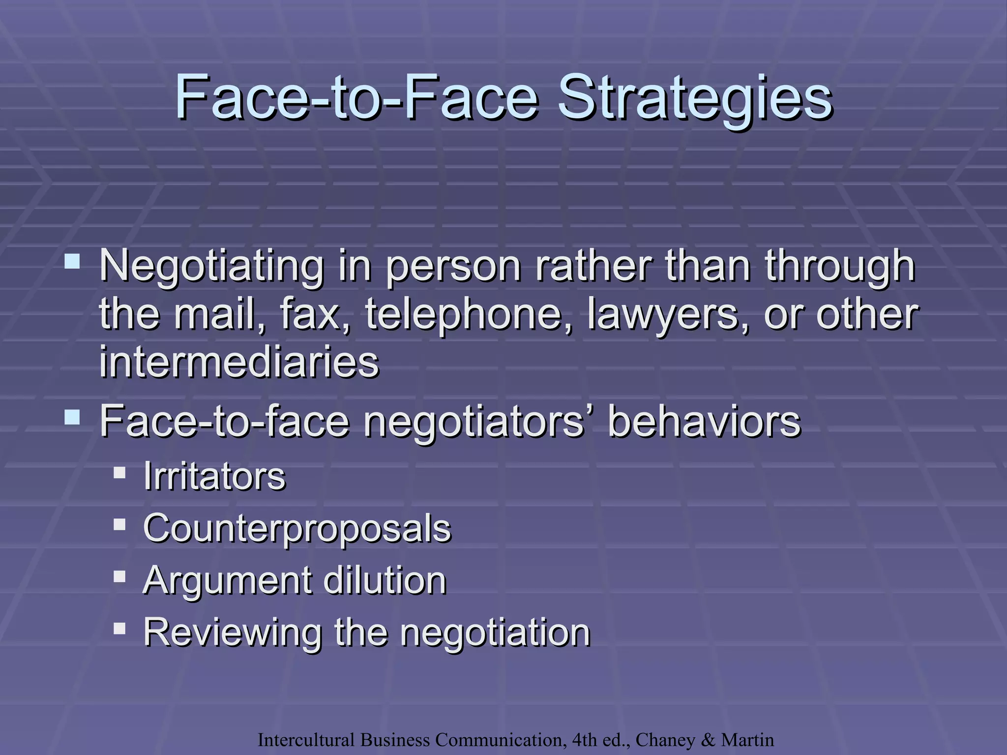Intercultural Negotiation Components Chapter 11 | PPT | Family and ...