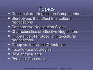 Intercultural Negotiation Components Chapter 11 | PPT
