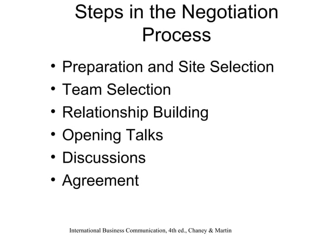 Intercultural Negotiation Process: Chapter10 | PPT | Business Administration | Business