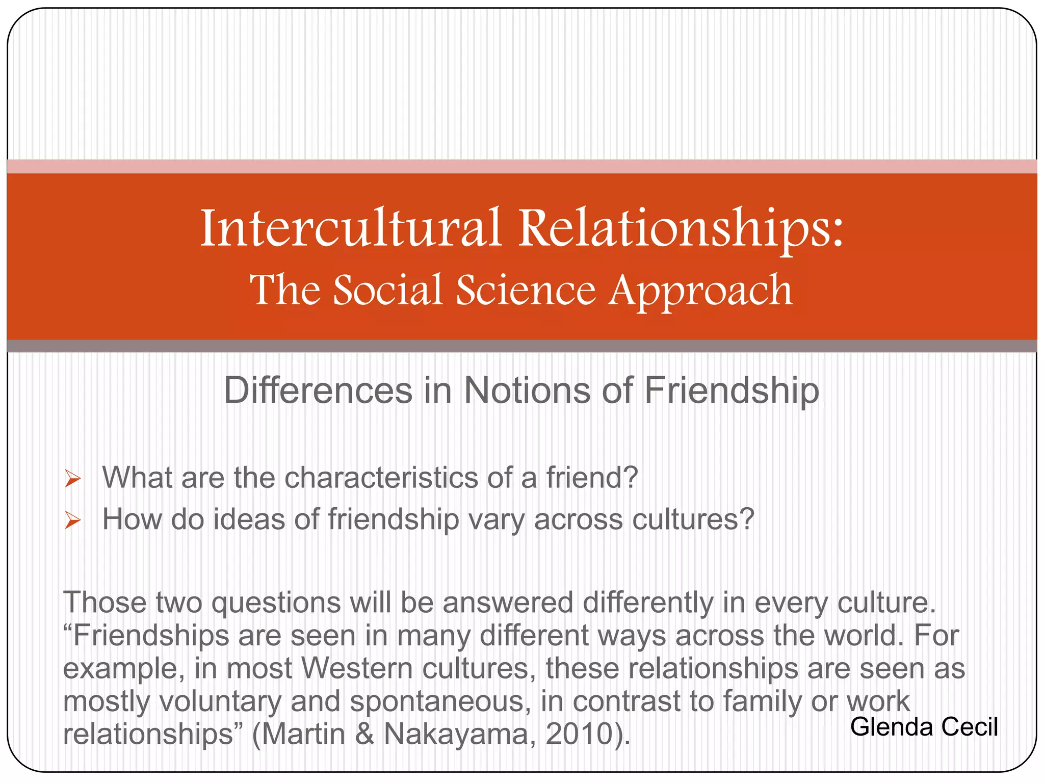 Intercultural relationships- GC | PPTX