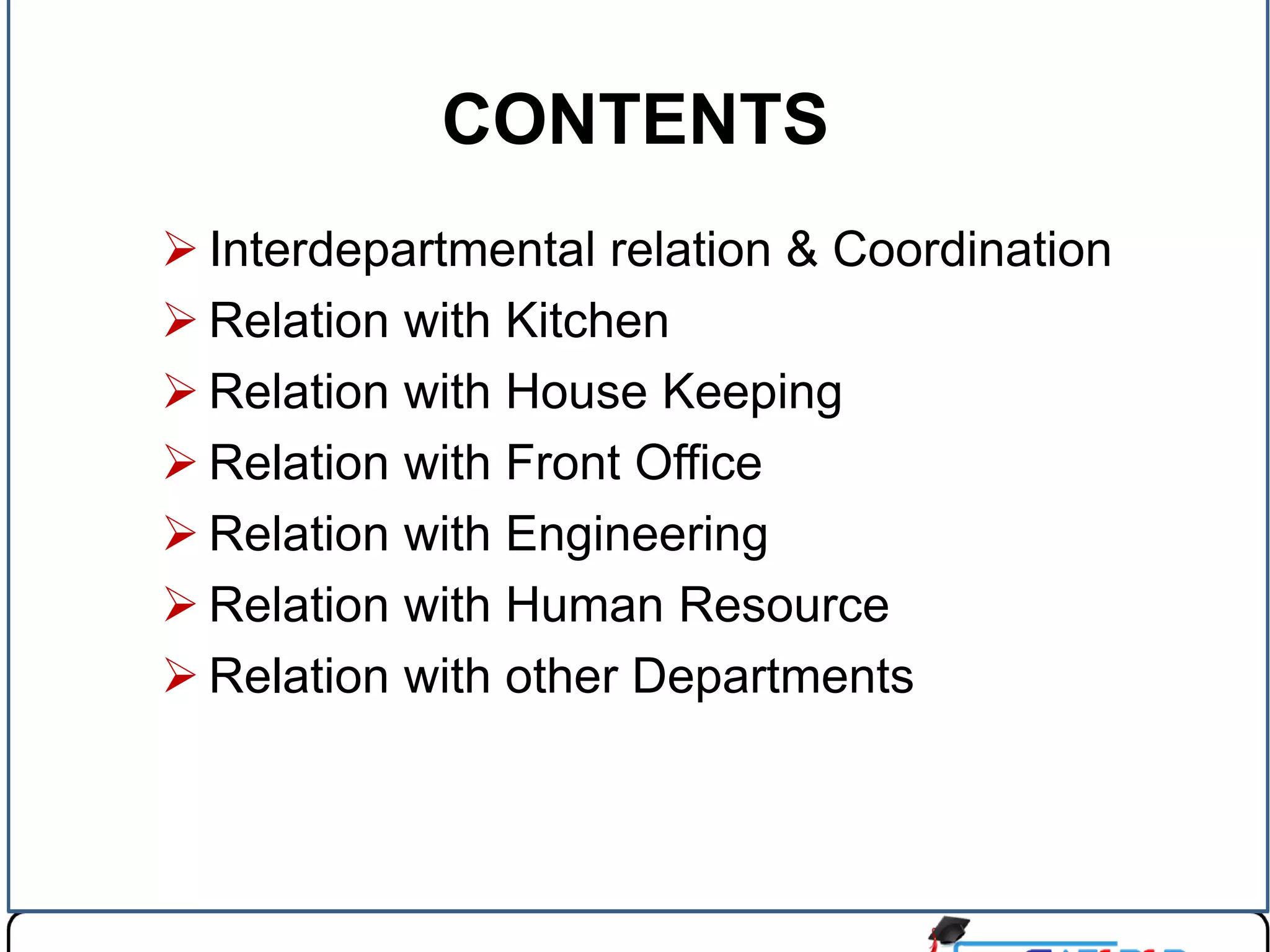 Interdepartmental relationship _coordination | PDF