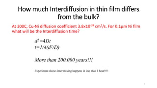 Interdiffusion, reactions, and transformations in thin film | PDF