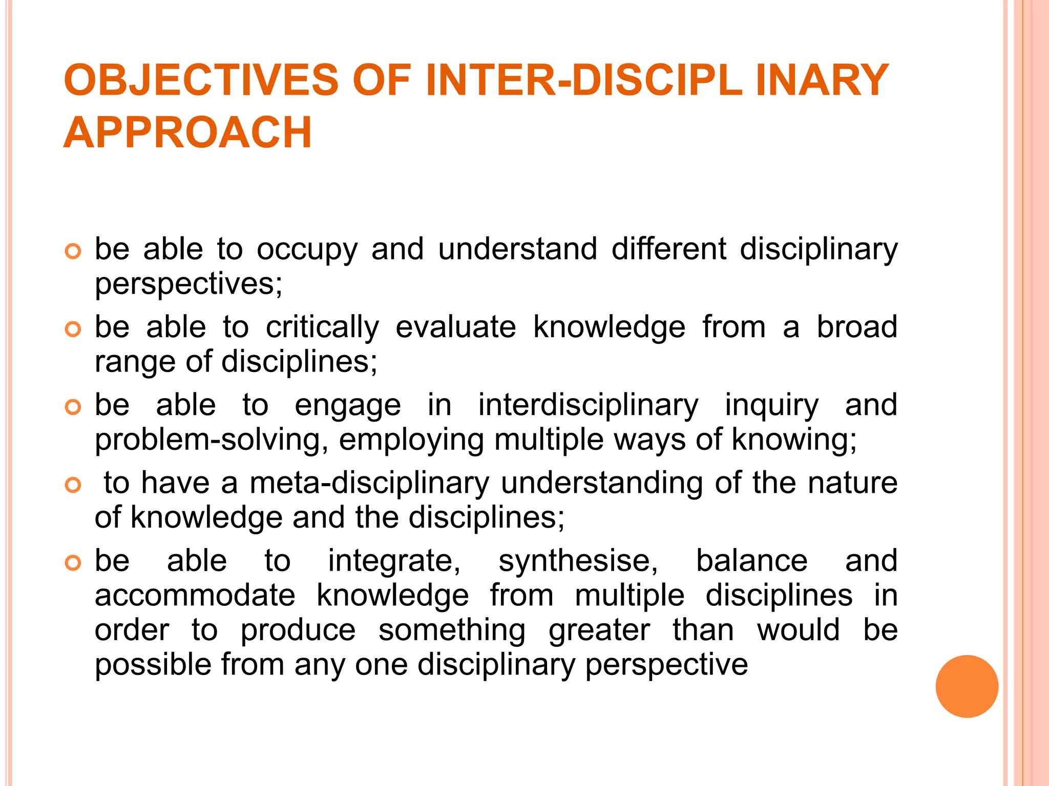 Interdisciplinary Approach | PPTX