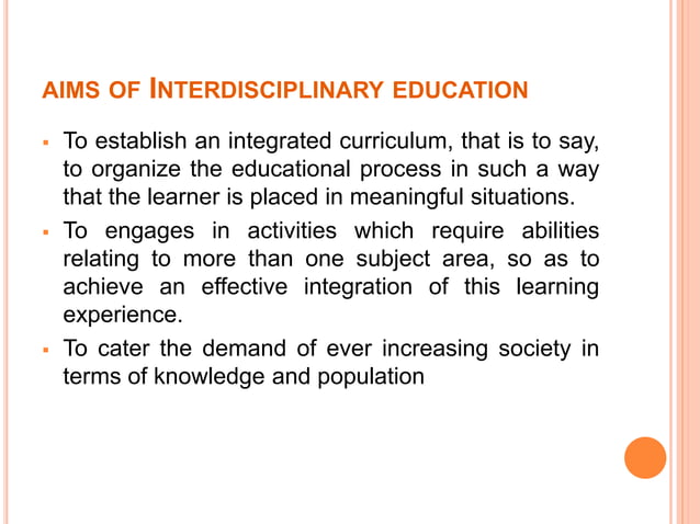 Interdisciplinary Approach | PPTX