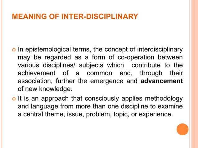 Interdisciplinary Approach | PPTX