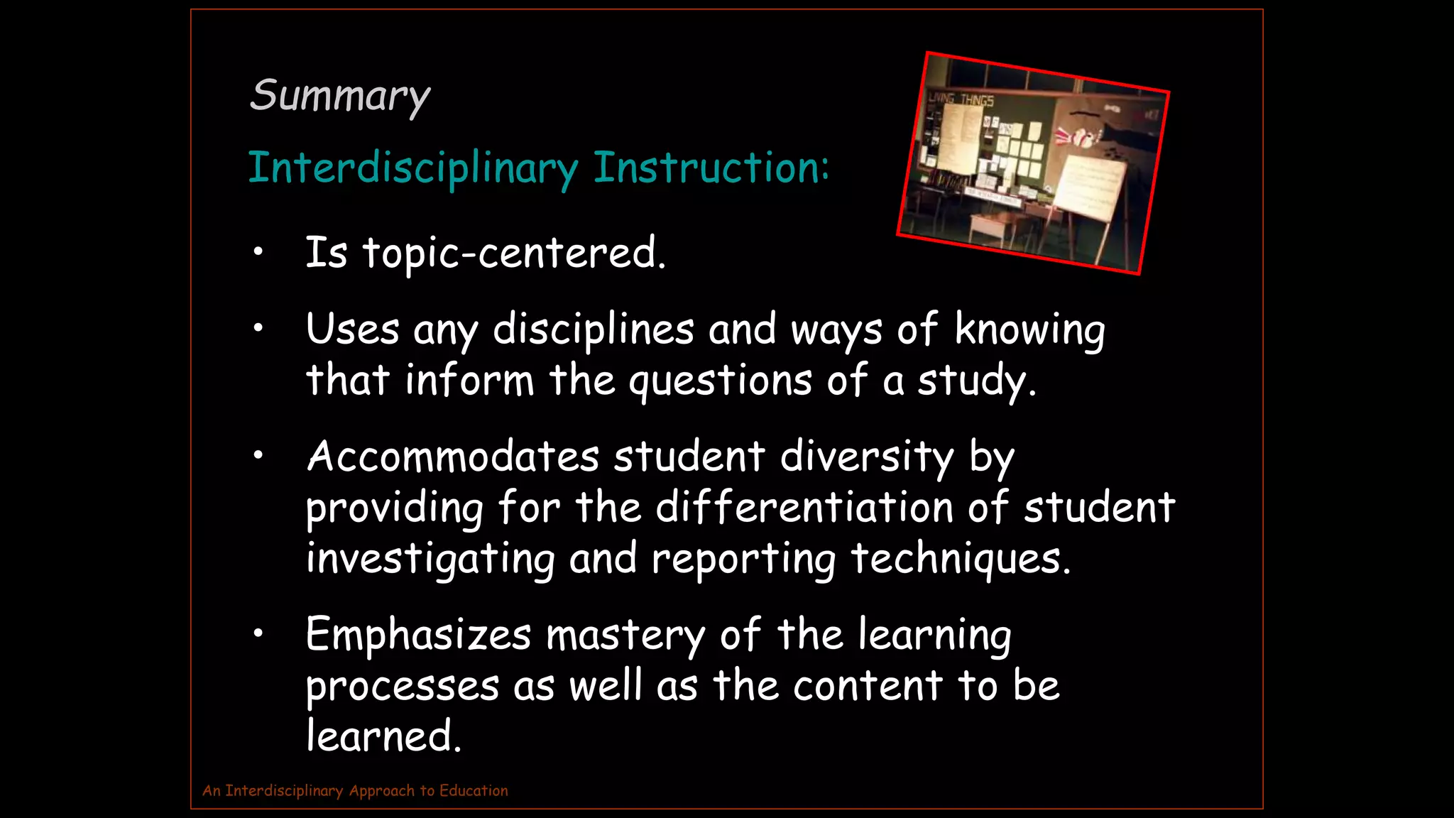 Interdisciplinary approach to teaching | PPTX