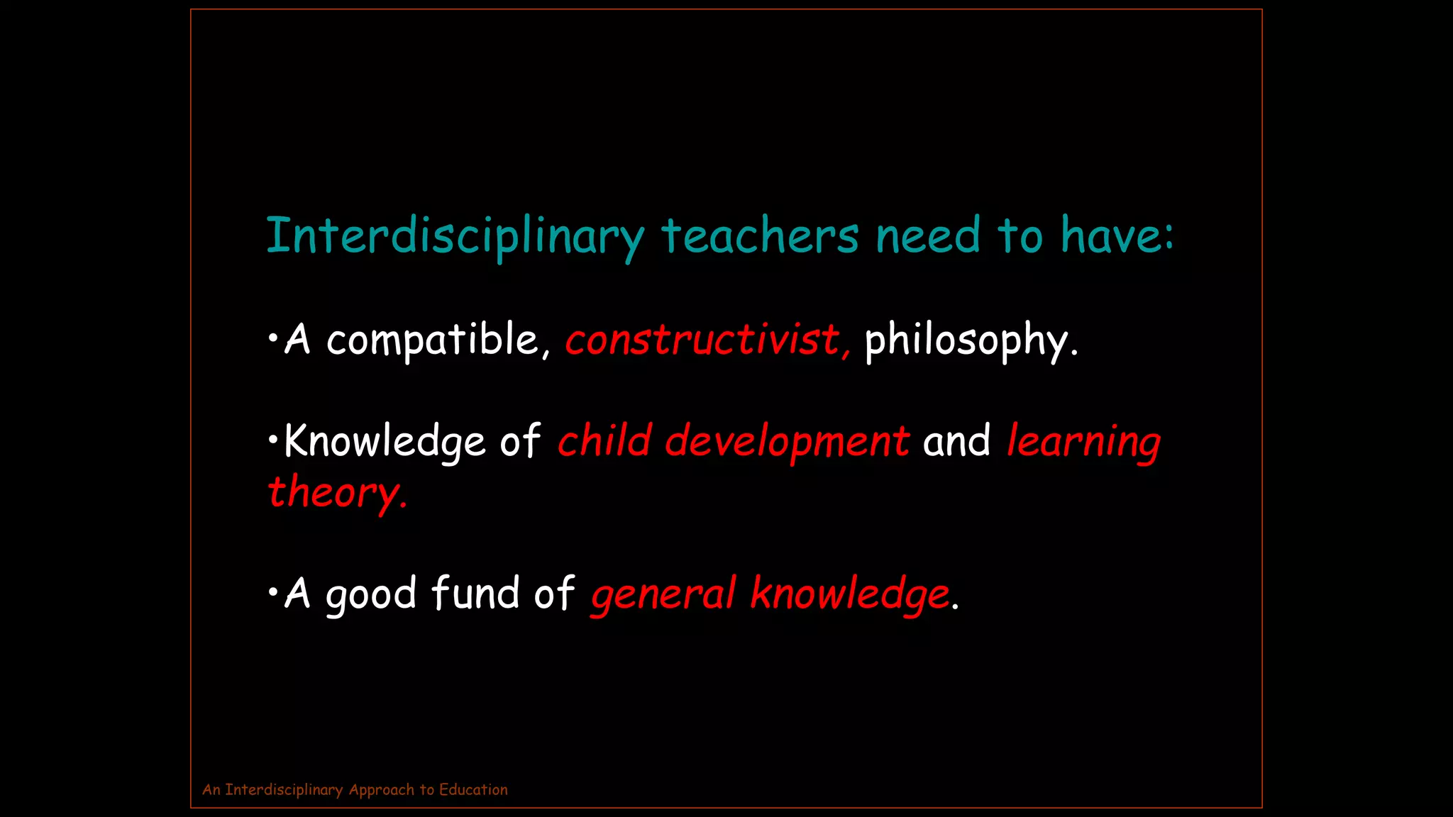 Interdisciplinary approach to teaching | PPTX
