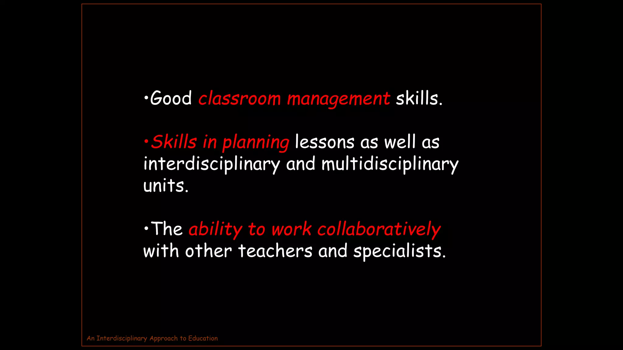 Interdisciplinary approach to teaching | PPTX