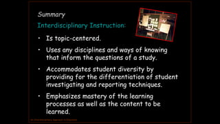 Interdisciplinary approach to teaching | PPTX
