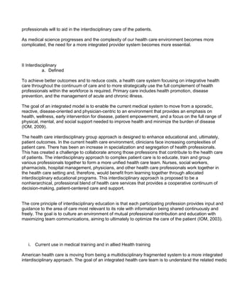 Interdisciplinary medical education and care | DOCX
