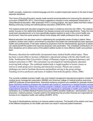 Interdisciplinary medical education and care | DOCX