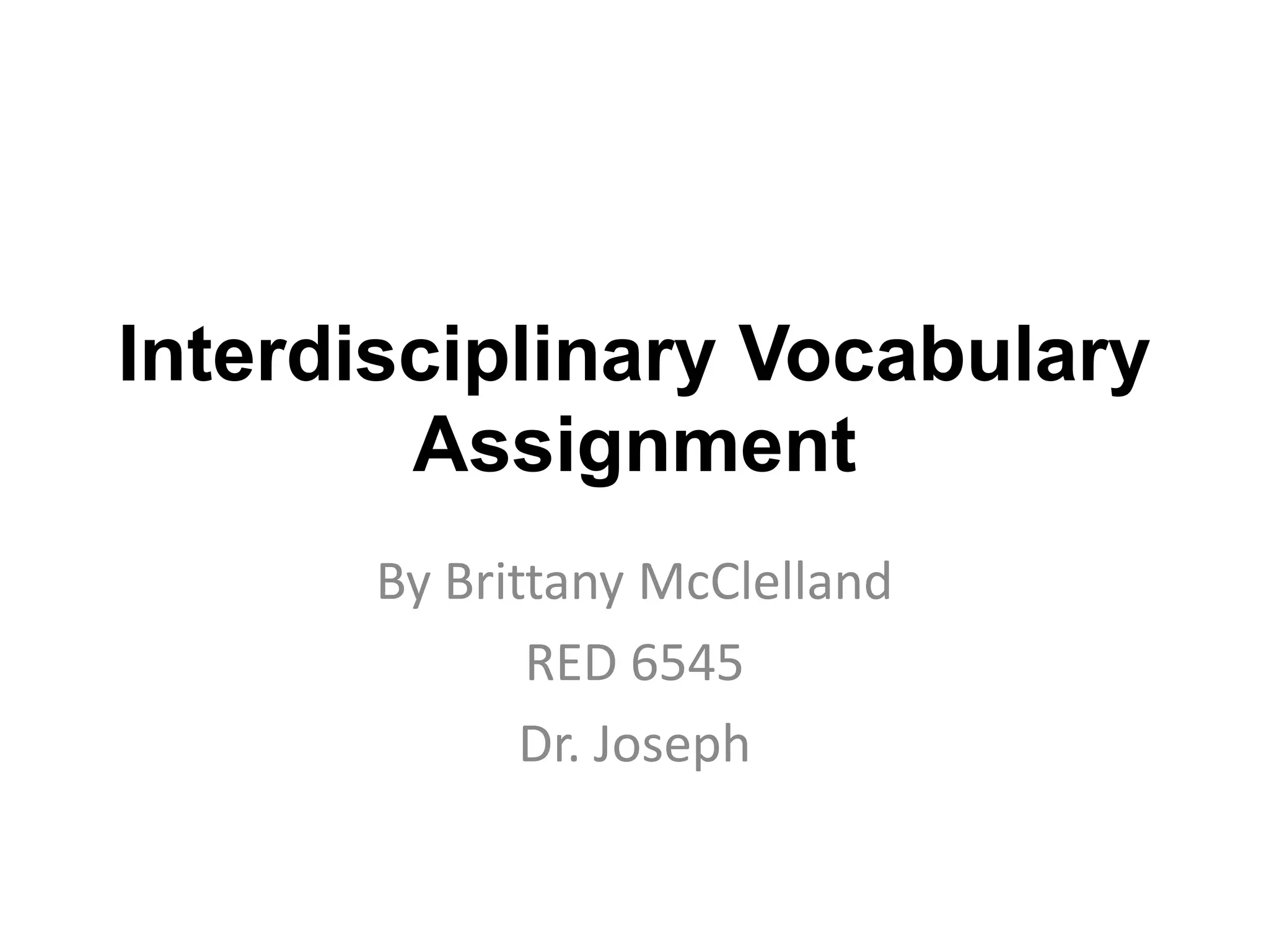 Interdisciplinary lesson | PPT