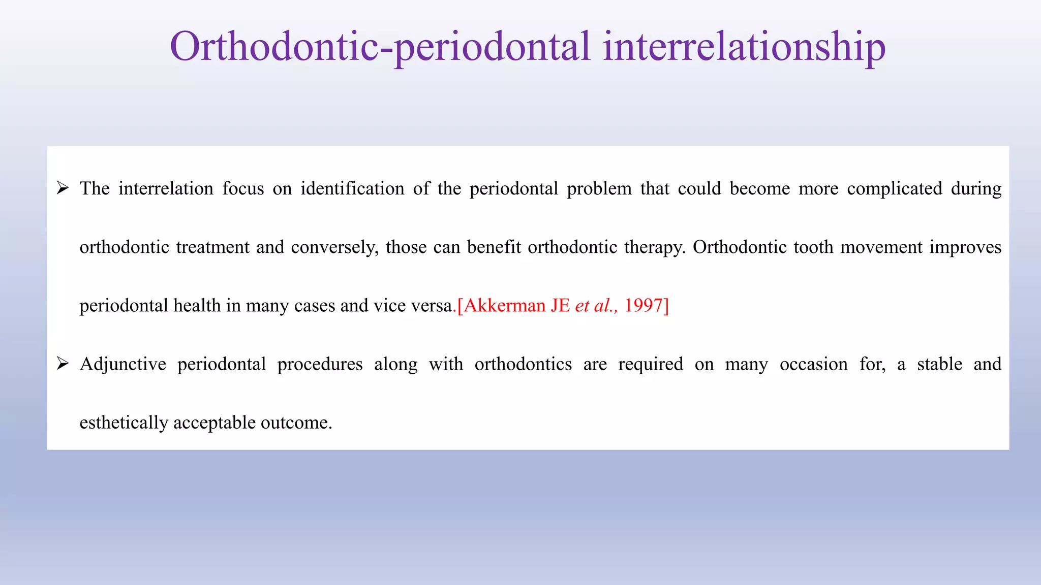Interdisciplinary periodontics | PPTX