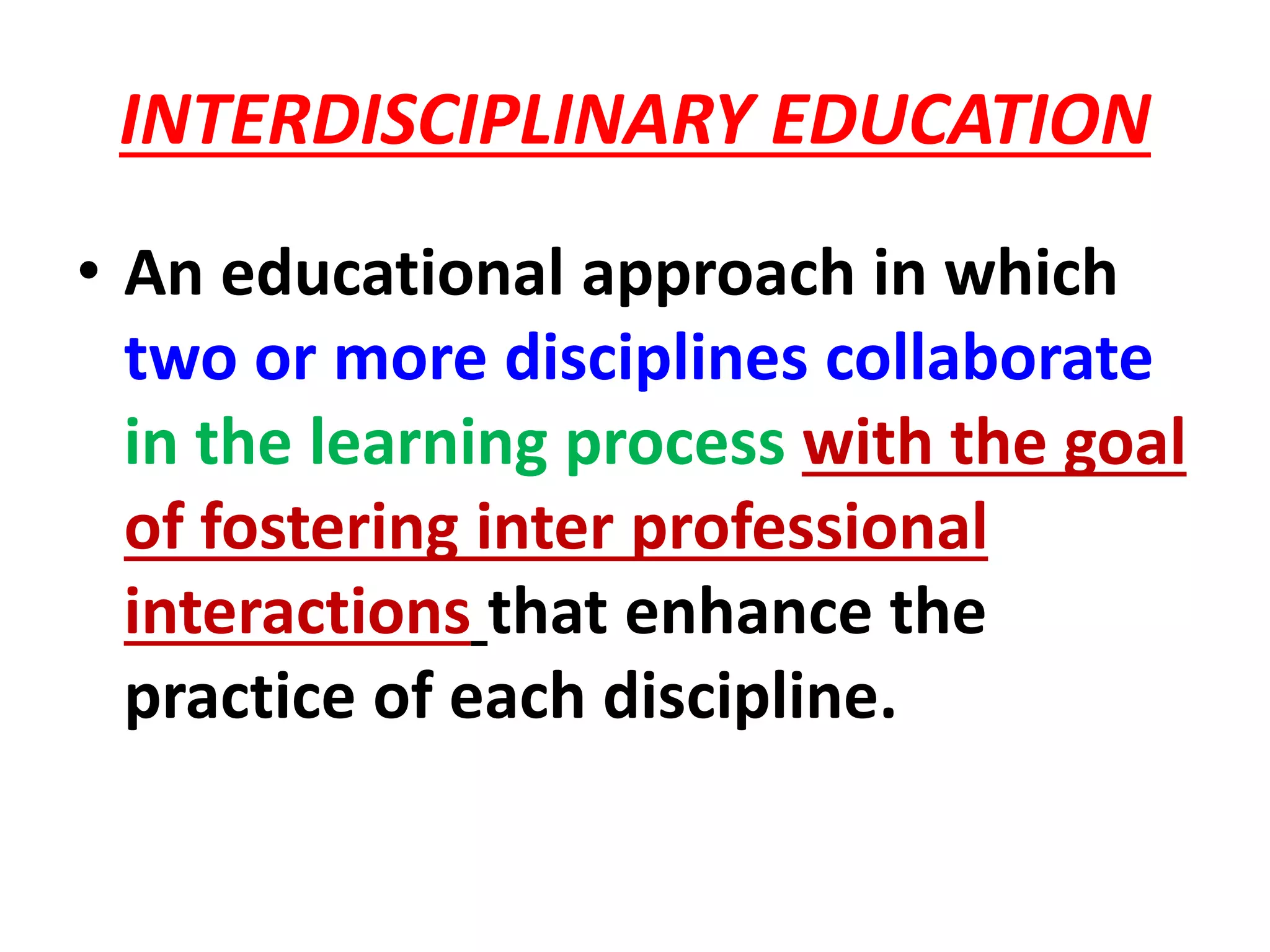 INTERDISCIPLINARY PRACTICE | PPTX