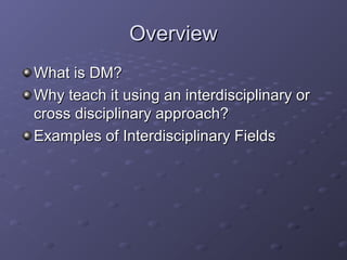 Interdisciplinary presentation | PPT